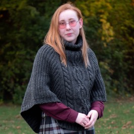 Aran Knit Capote Sweater - Charcoal | USA Kilts