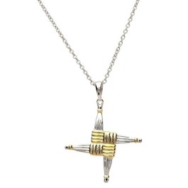 Silver & Gold Plated Brigid's Cross Necklace | USA Kilts Silver & Gold Plated Brigid's Cross Necklace | USA Kilts